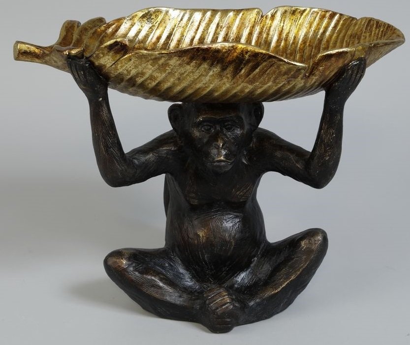 Staty Apa med löv - Svart mässing - 899 kr - Trendrum.se